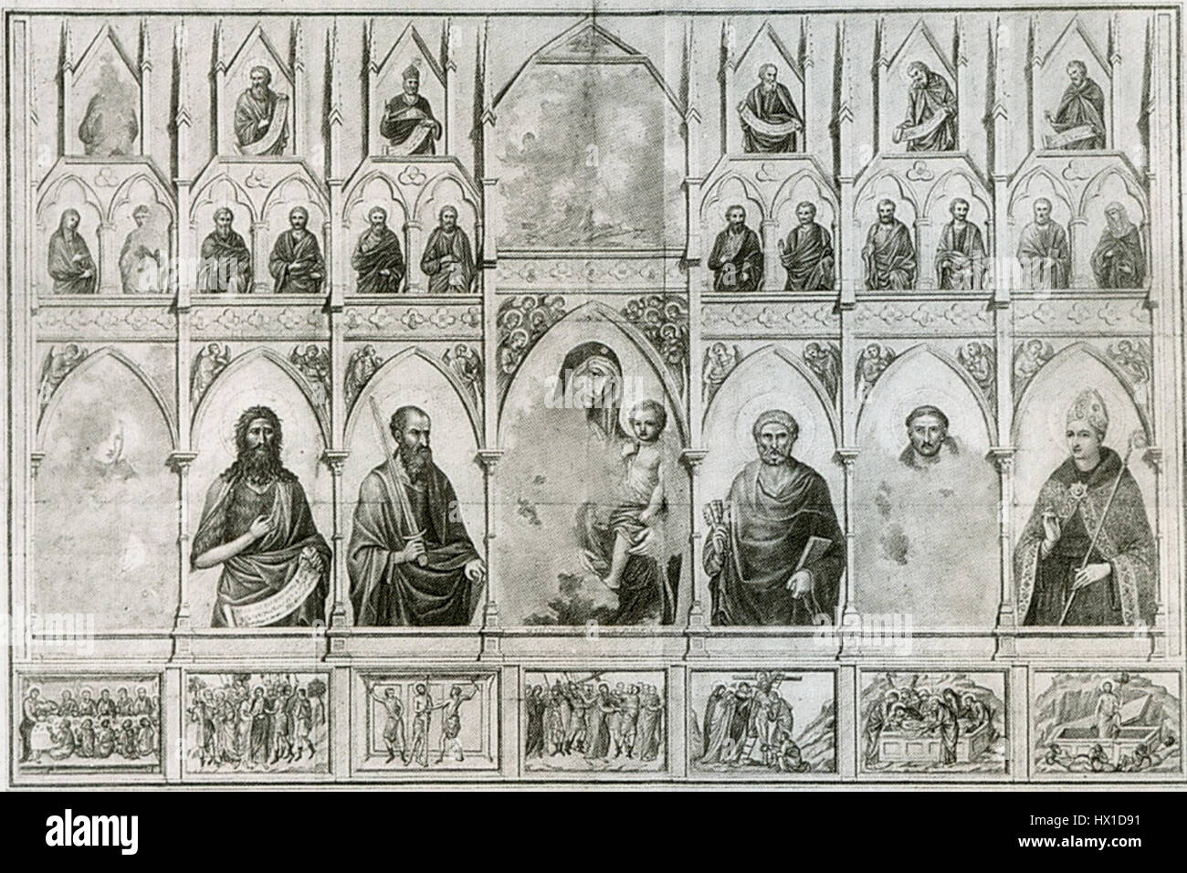 Eighteenth century drawing of Ugolino di Nerio Santa Croce Altarpiece ...
