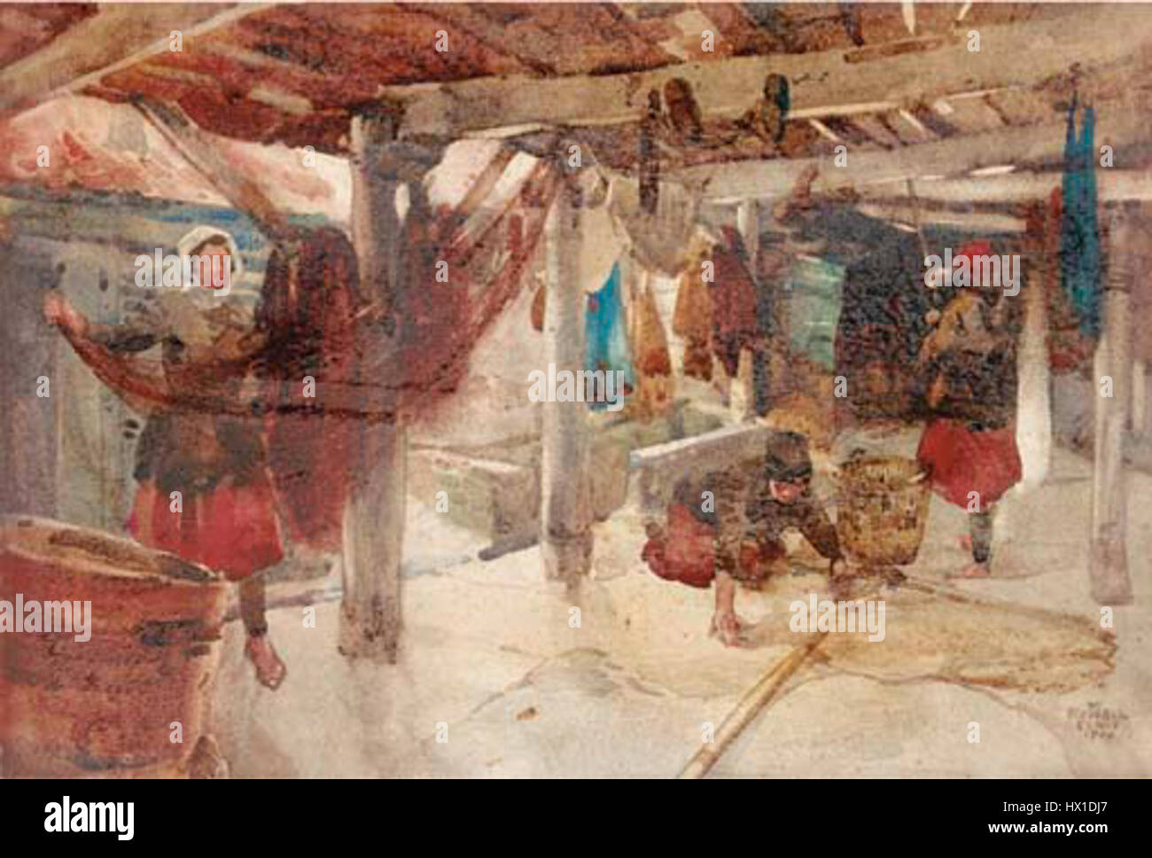 Etaples by Russell Flint is a vibrant painting of a coastal town ...