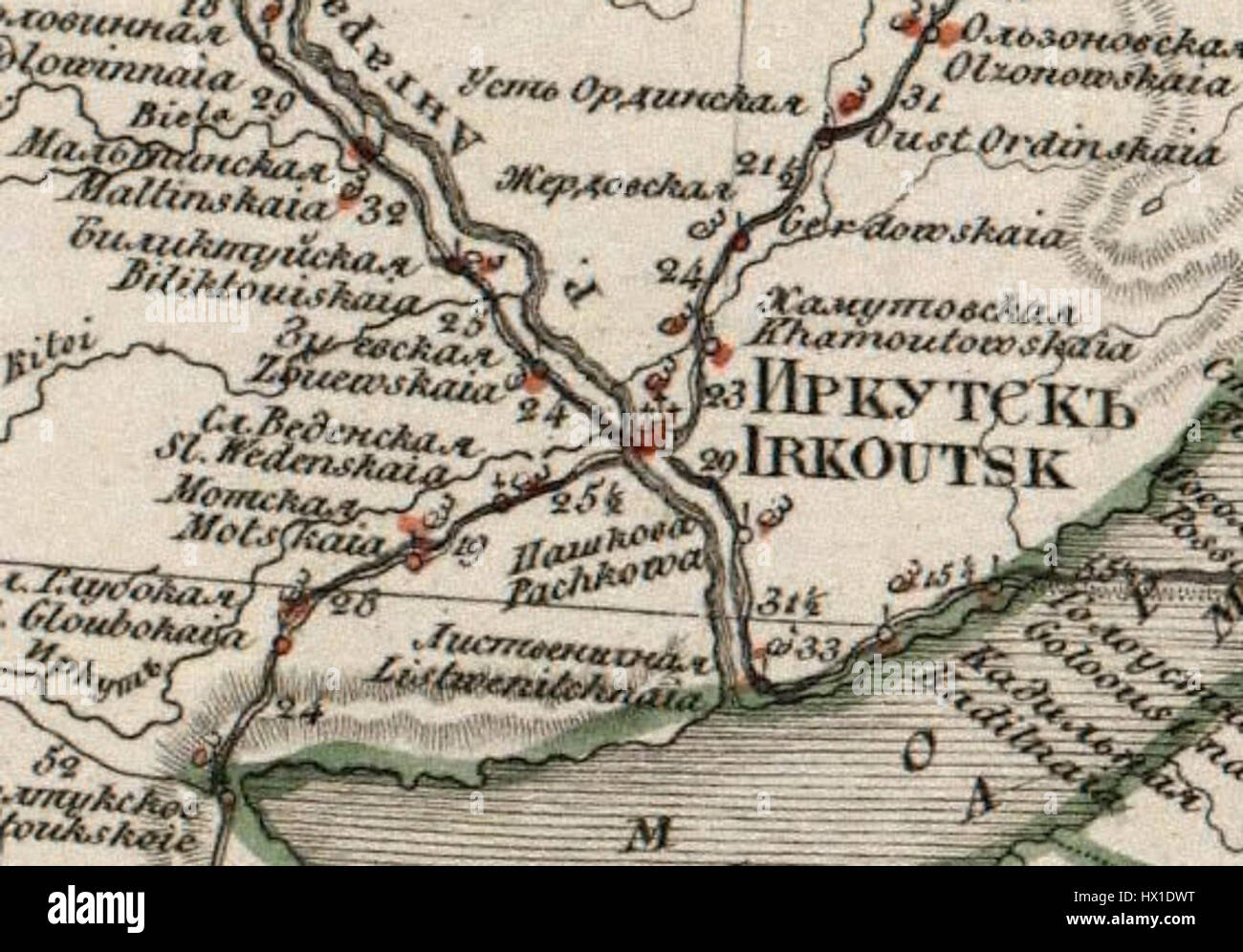 This fragment from the General map of Irkutsk province, created in 1826 ...