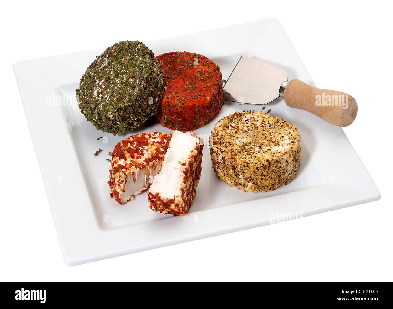 Goat Cheese with spices Stock Photo - Alamy