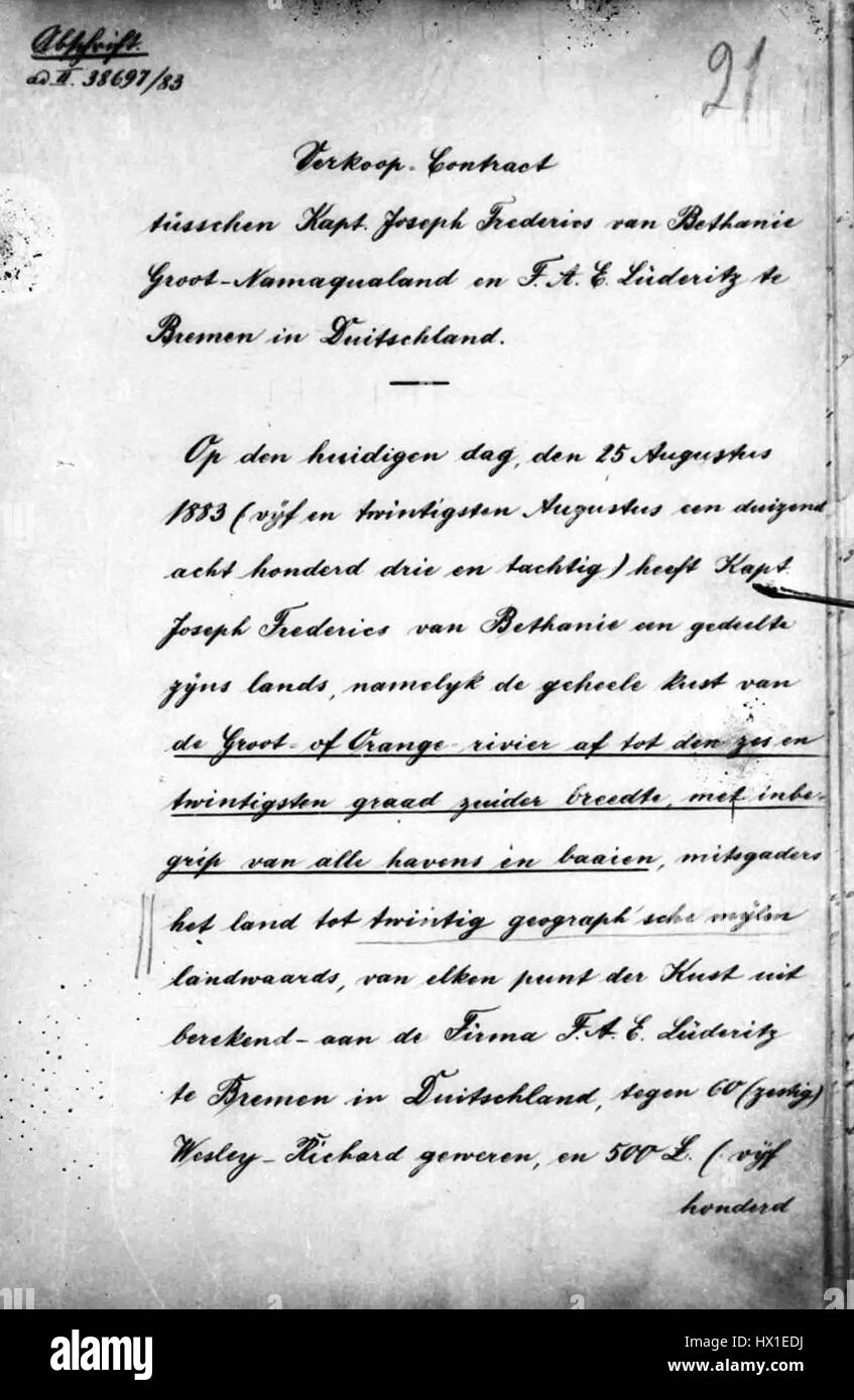 This title likely refers to a historical document or agreement dated 1883 between Frederiks and ...