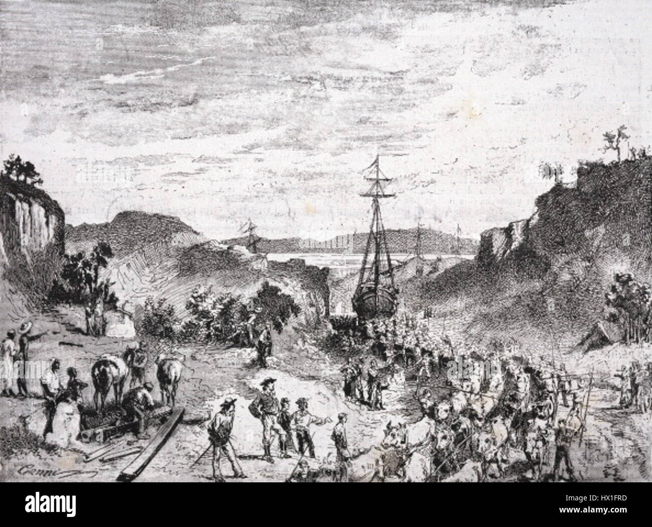 This scene illustrates Giuseppe Garibaldi and his men transporting ...