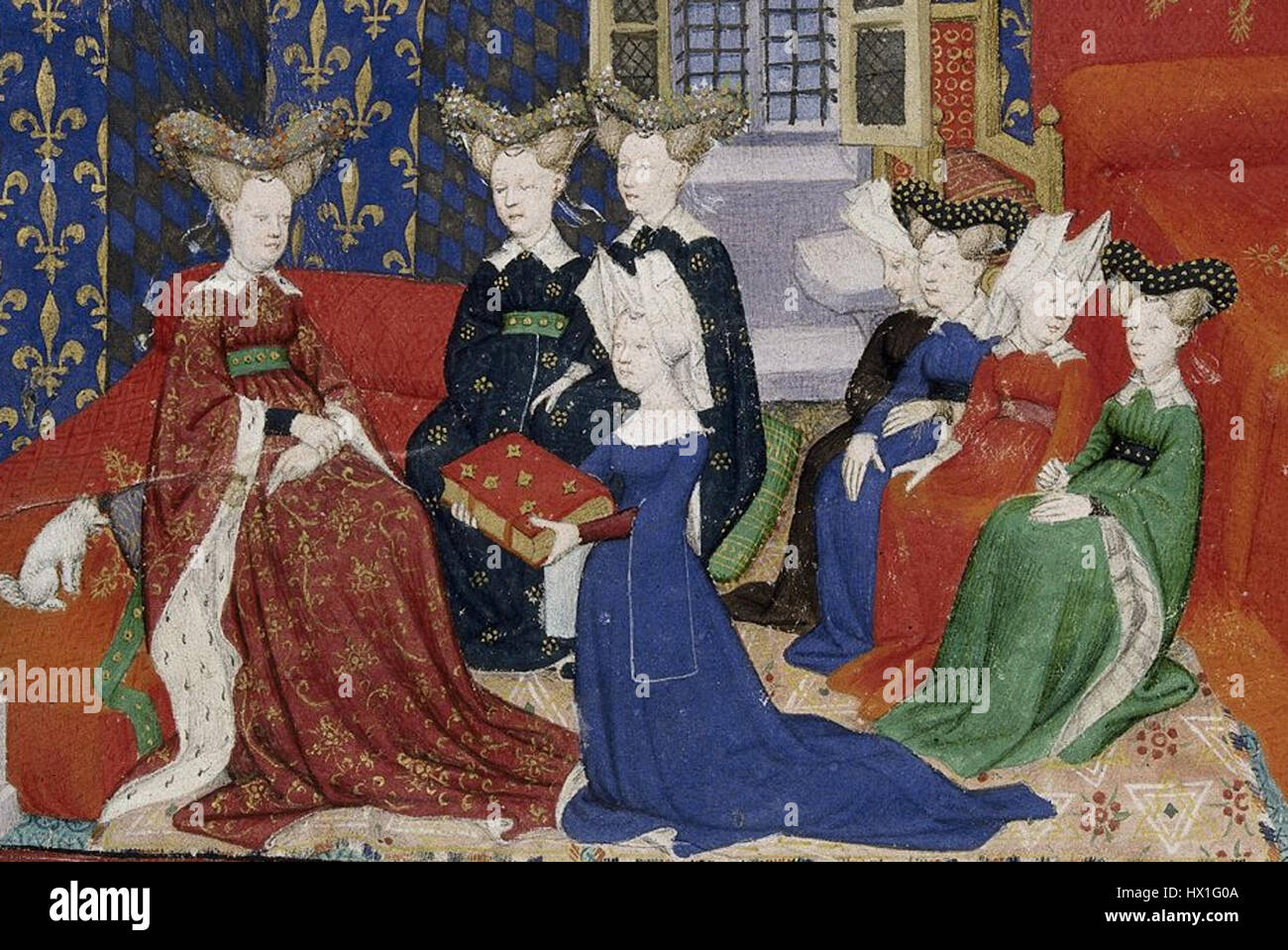 Christine de Pisan, a famous medieval poet, is depicted alongside Queen ...