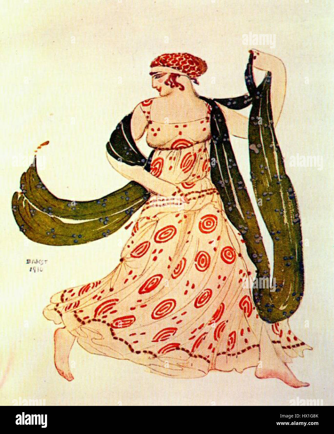 The *Cleopatra* ballet by Léon Bakst features opulent costumes and ...