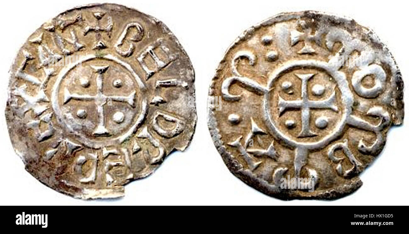 A historical coin from Baldred, Kent, dating back to the early medieval ...