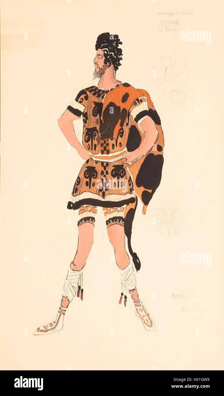 Daphnis and Chloe, by L. Bakst, is a set design for the ballet of the ...