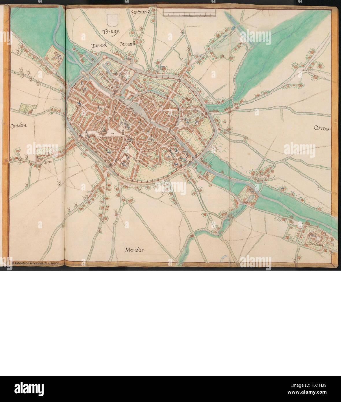 The map of Doornik by Jacob van Deventer offers a detailed view of the ...