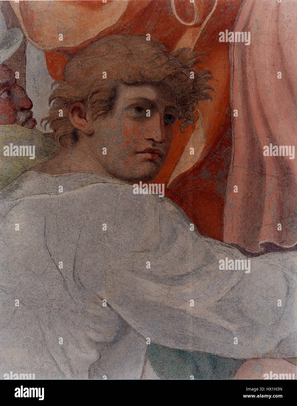 The Descent from the Cross detail depicts a moment from the Crucifixion of Jesus Christ, showing ...