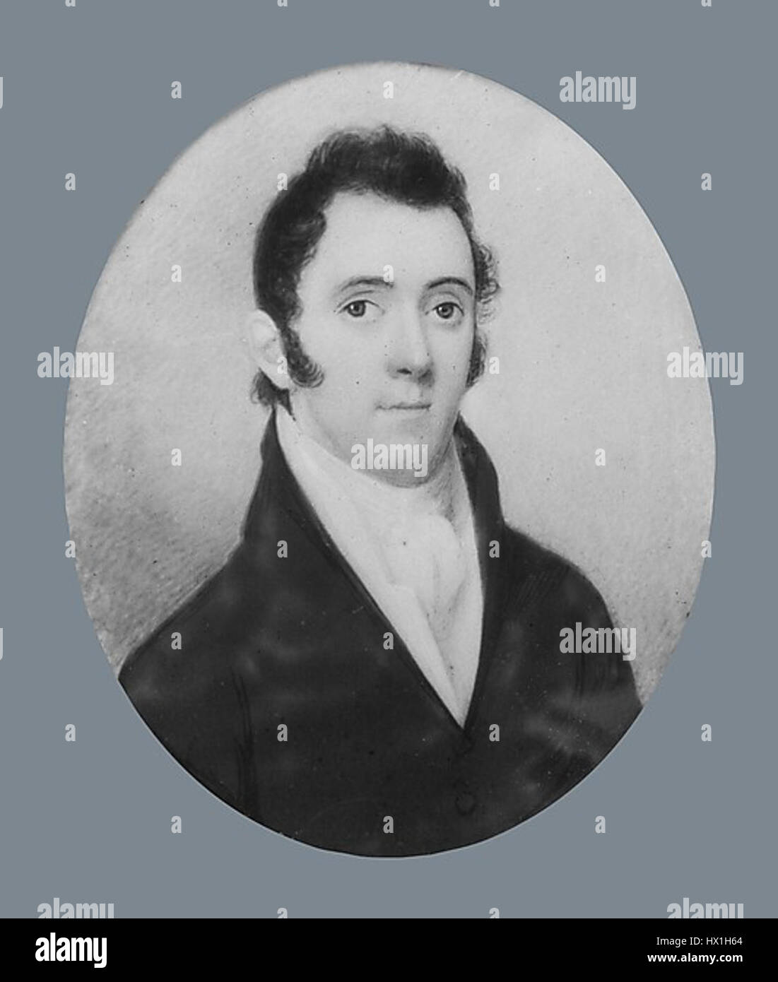 This portrait, painted by Anson Dickinson, depicts Dr. Valentine Mott ...