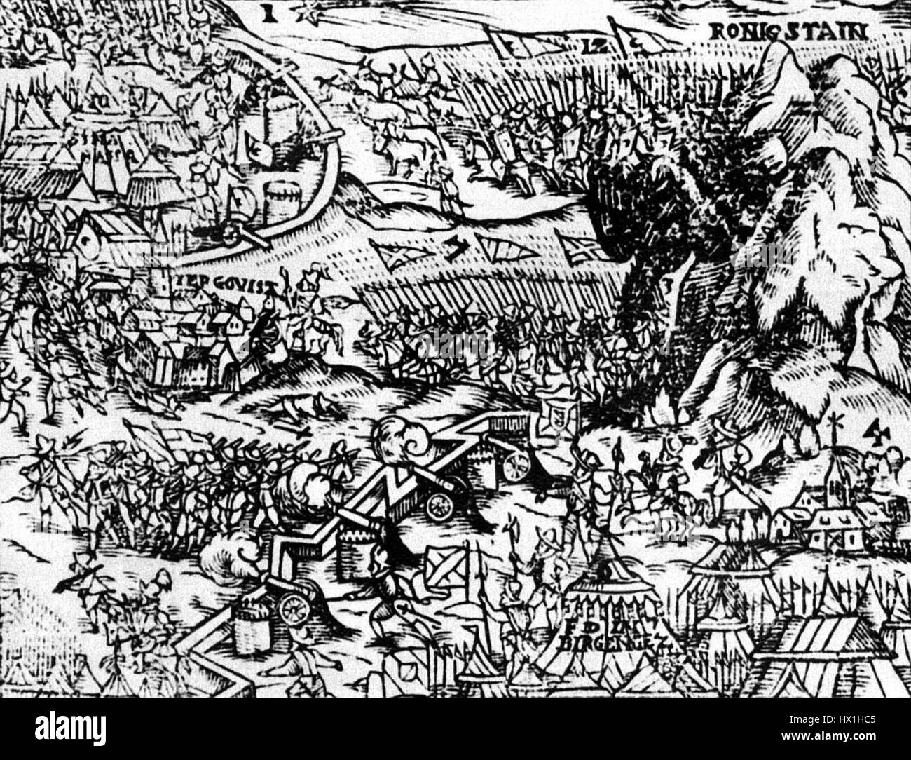 'Eliberarea Targovistei' (The Liberation of Targoviste) 1595, depicting ...
