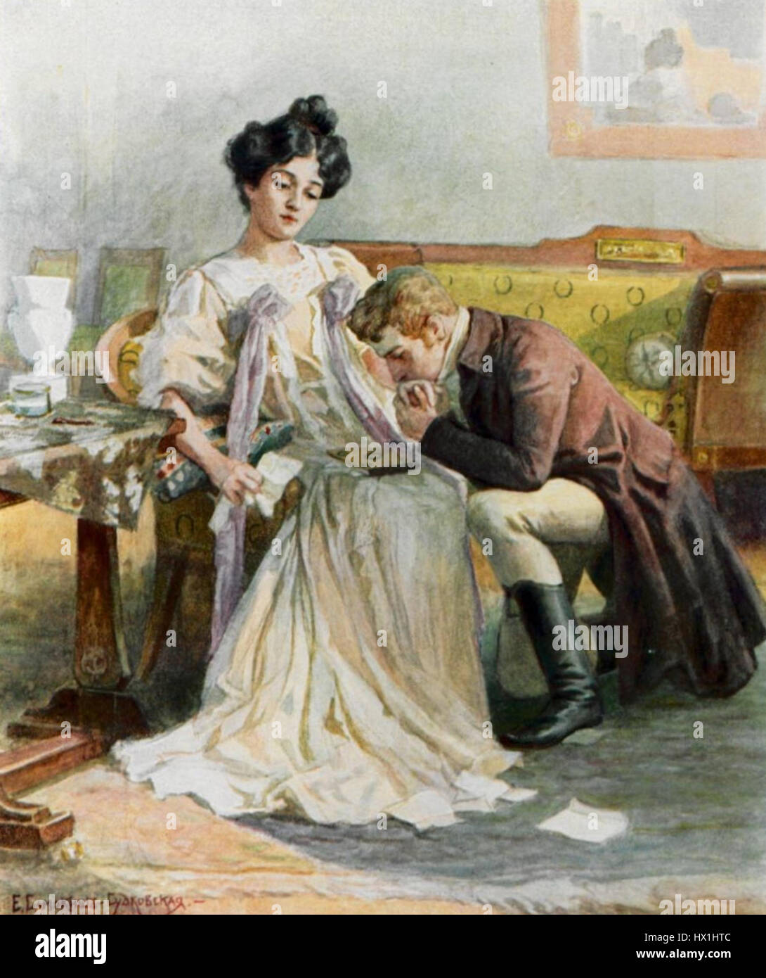 The illustration 'Eugene Onegin' by Samokish Sudkovskaya is based on ...