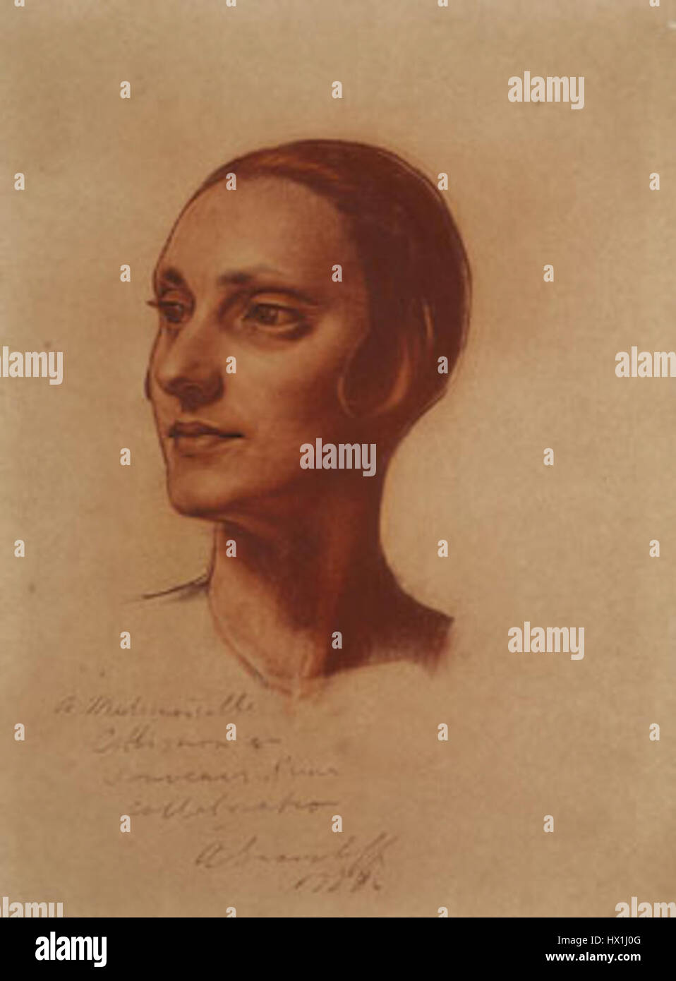 Female portrait by A.Yakovlev (1928 Stock Photo - Alamy