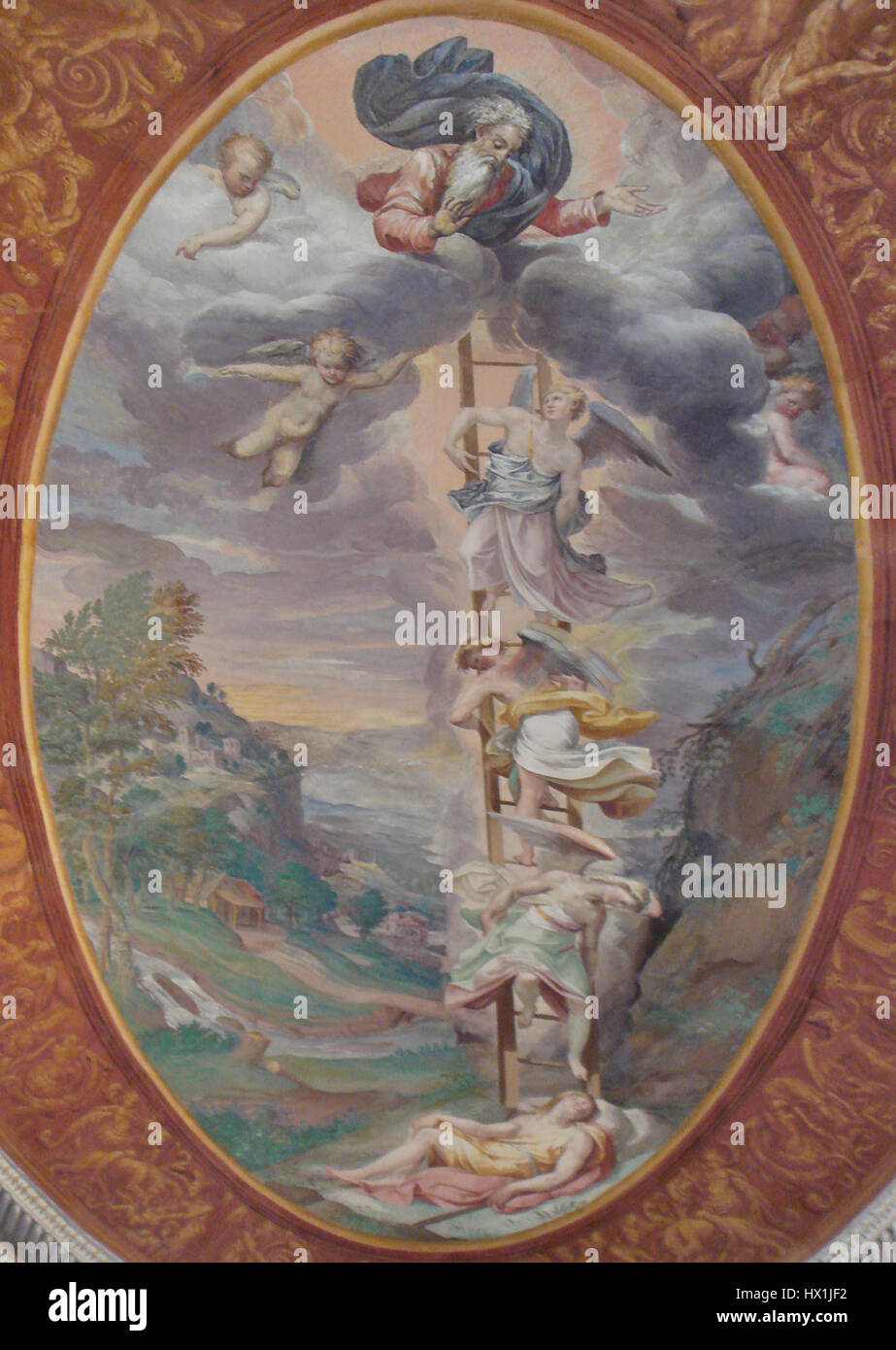 The fresco *Jacob's Ladder* in the Palazzo Farnese, Caprarola ...