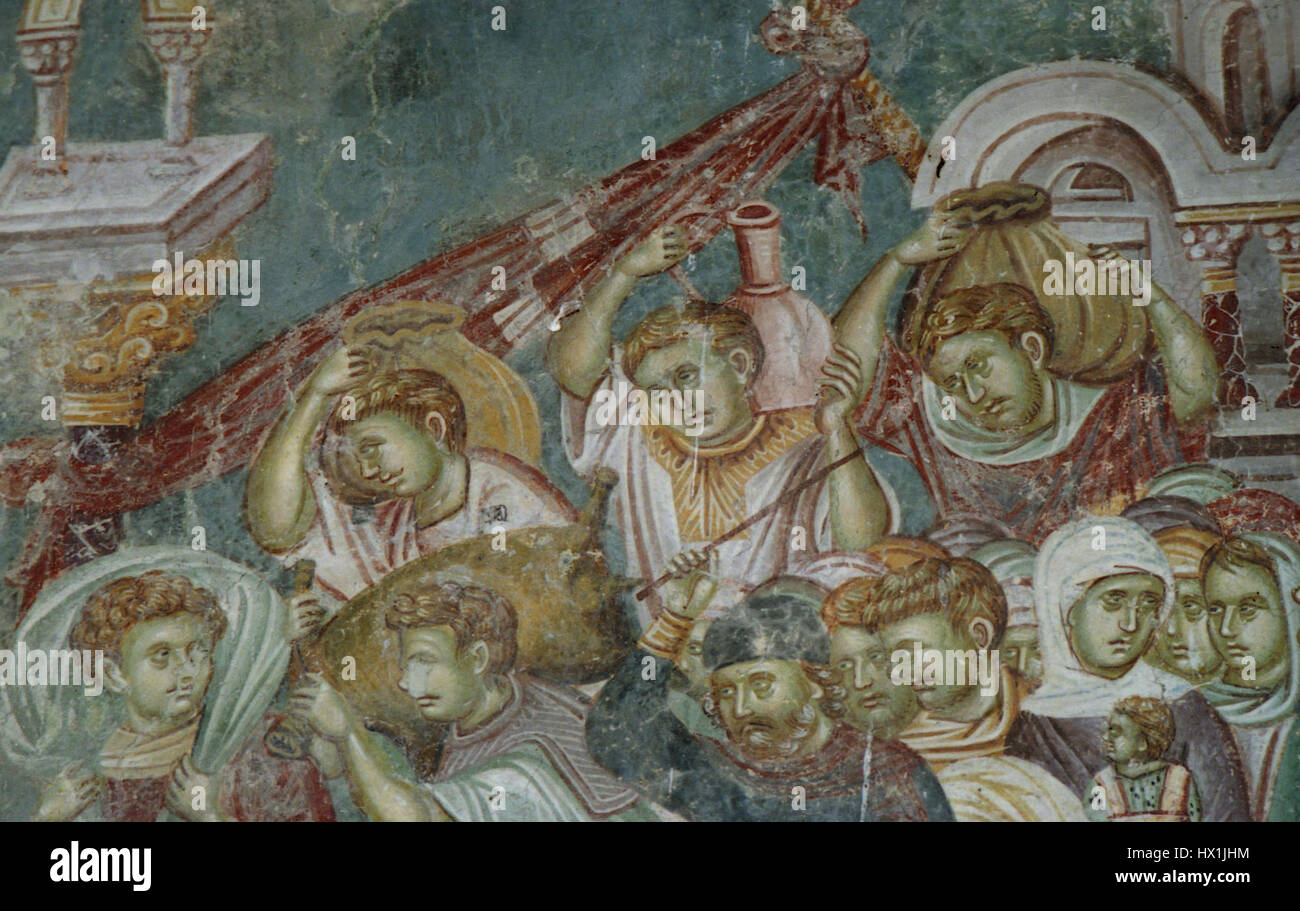 The frescoes from St. Nikita Church in Banjani depict religious scenes ...