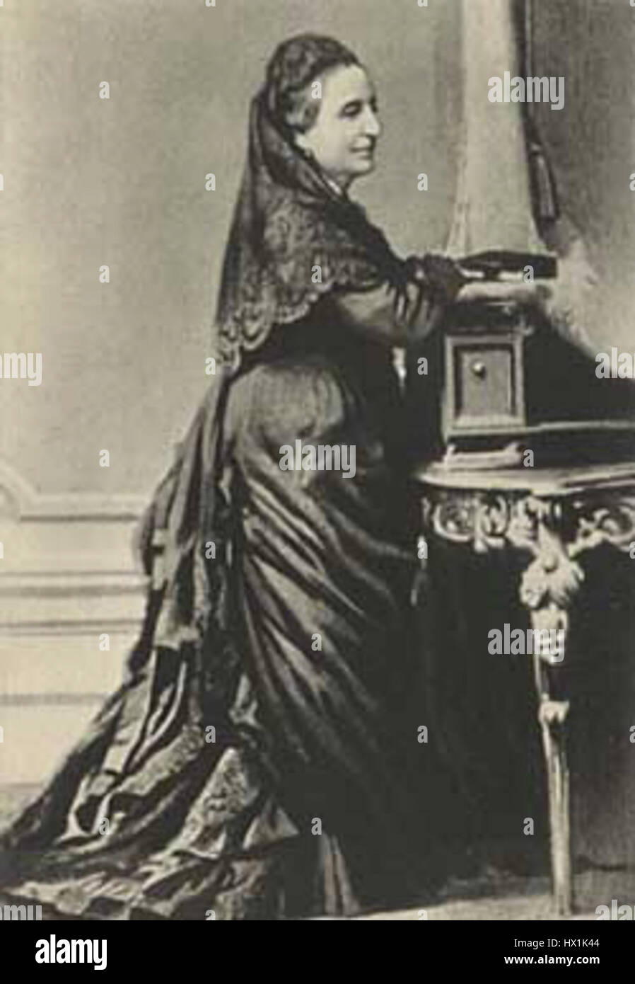 This portrait captures Giuseppina Strepponi, an Italian opera singer ...