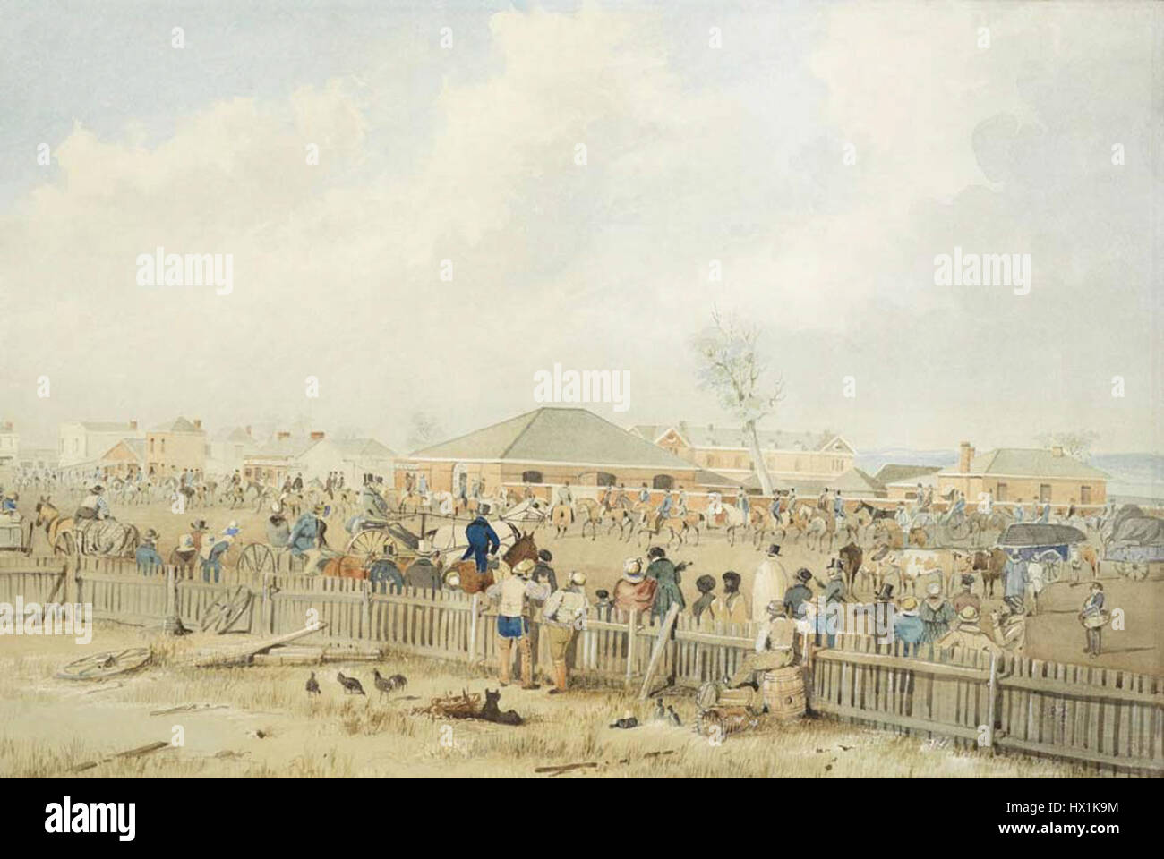 This work by George French Angas depicts the beginning of an expedition ...