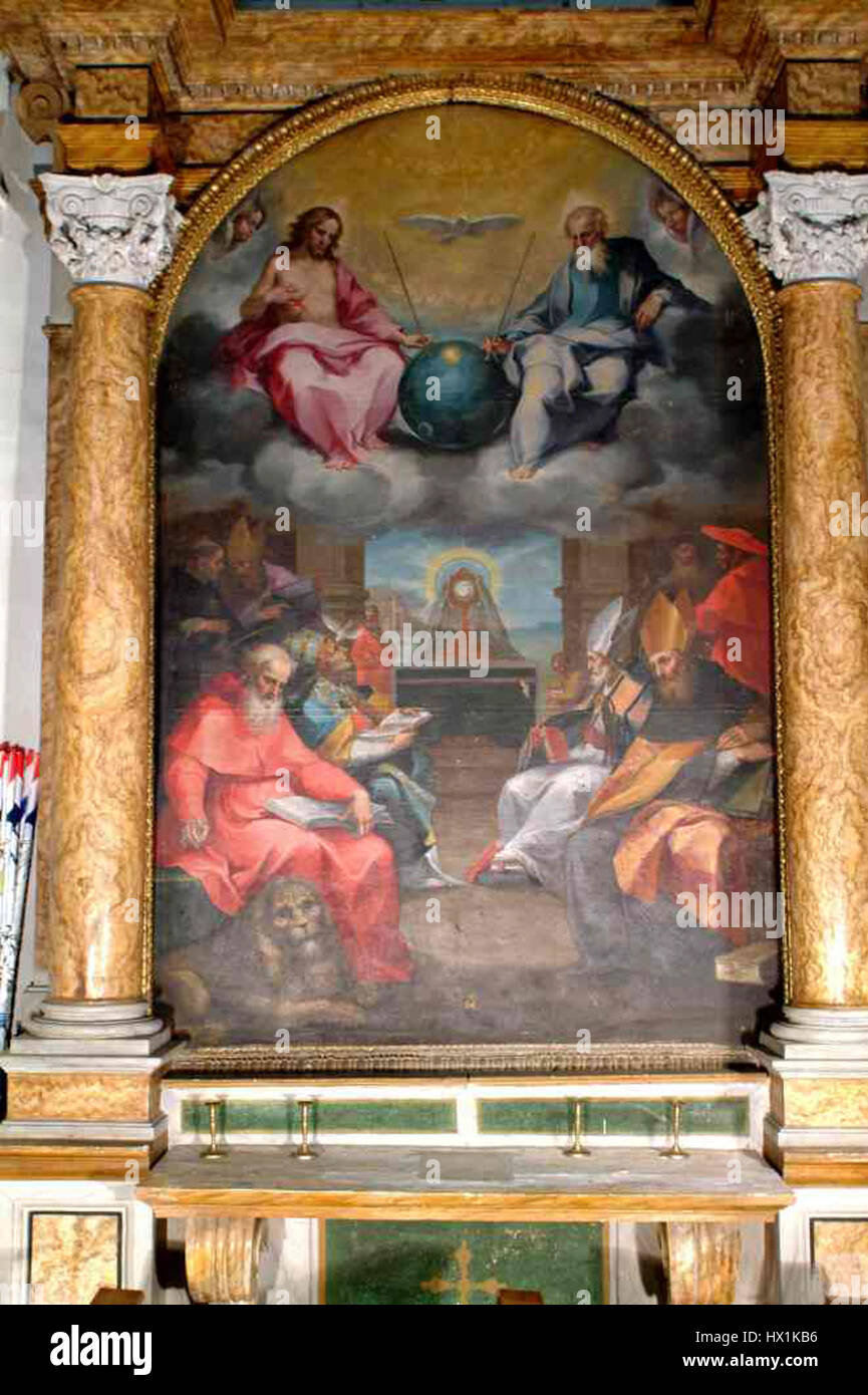The 'Glorification of the Eucharist' by Salimbeni is a religious ...