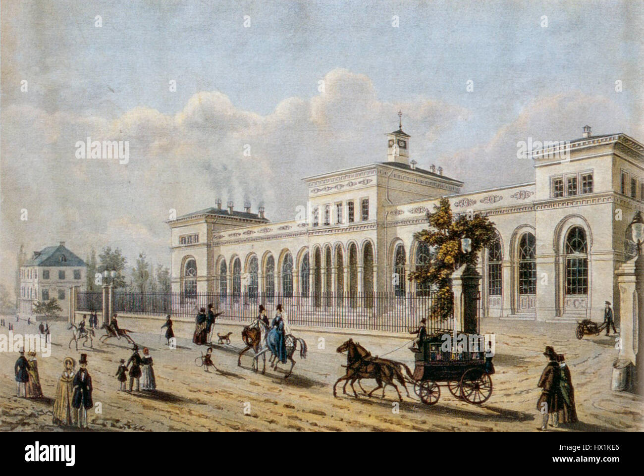 The Frankfurt Taunusbahnhof, painted in 1850, represents an iconic ...