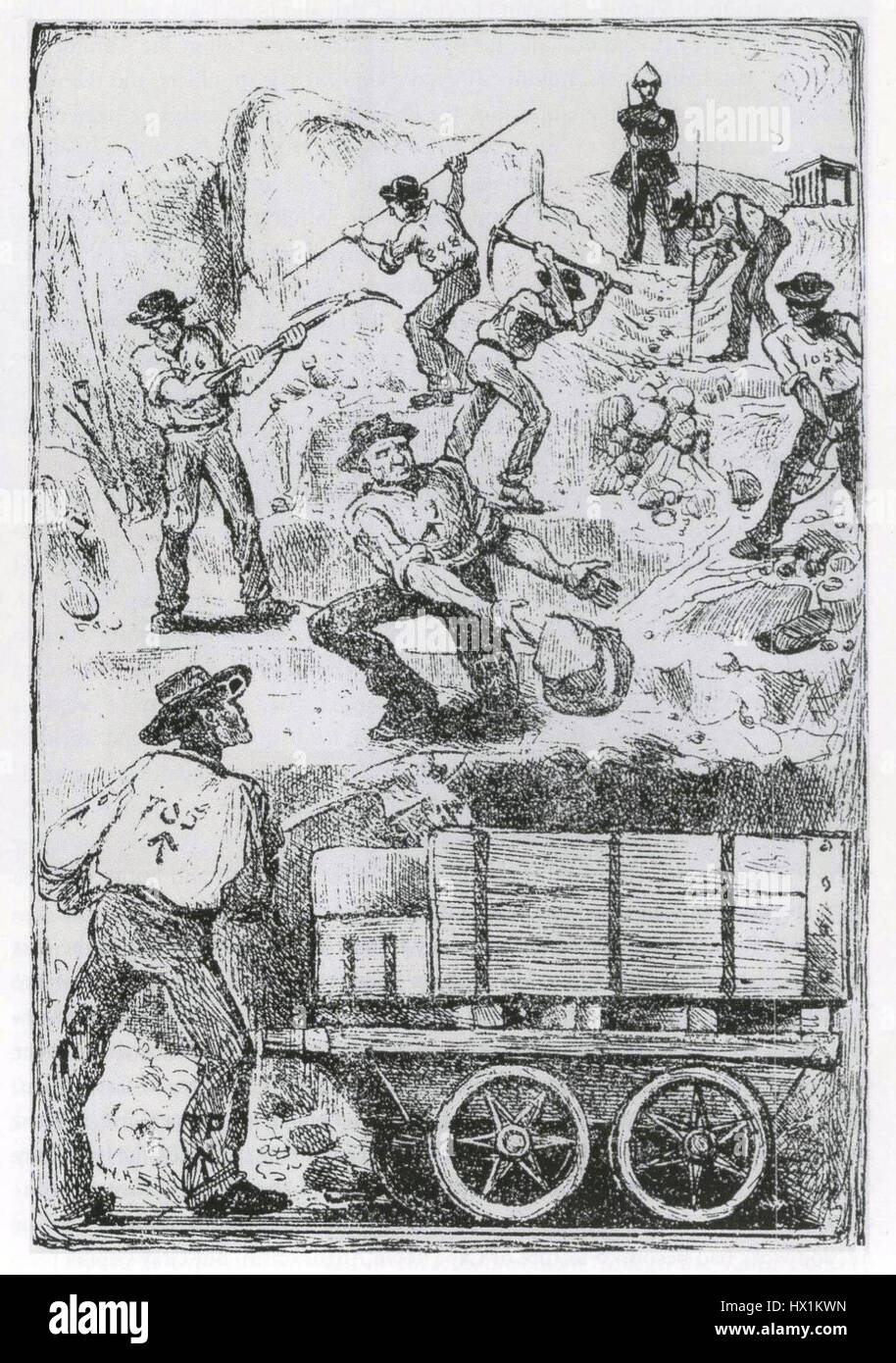 This photograph or illustration shows convicts working on the ...