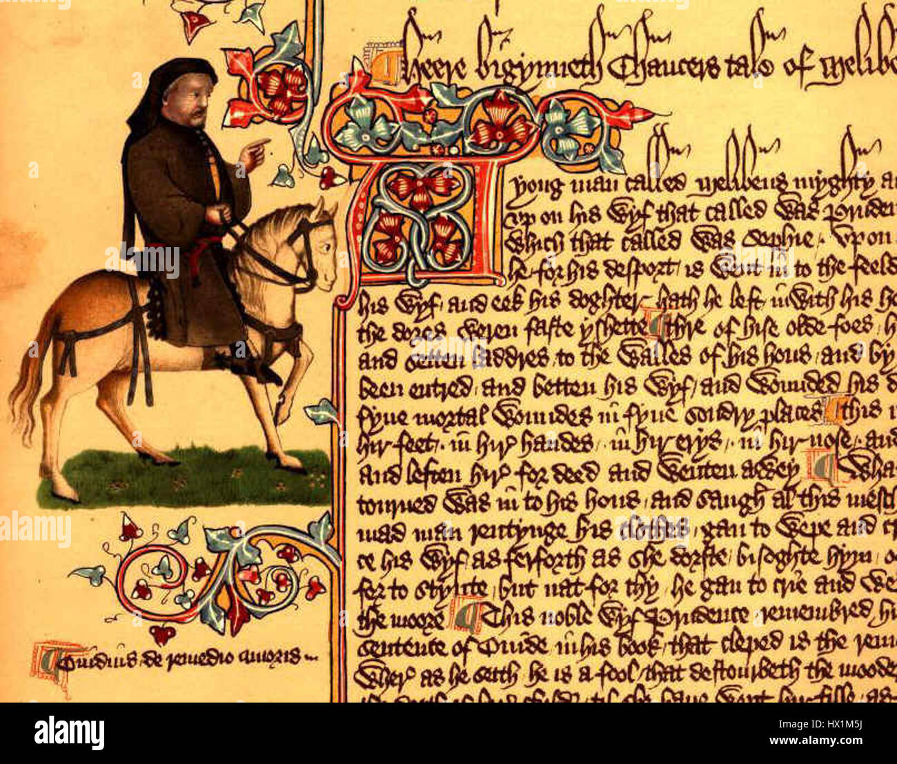 This portrait of Geoffrey Chaucer is part of the Ellesmere Manuscript ...