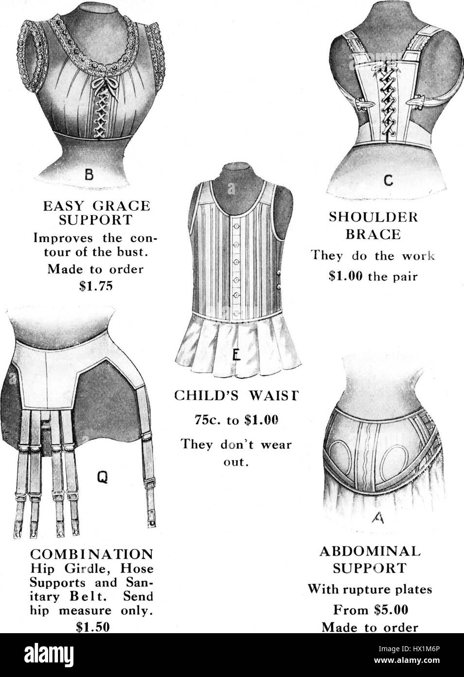 The 'Corset Styles 1909-1910' shows the evolution of women's fashion ...
