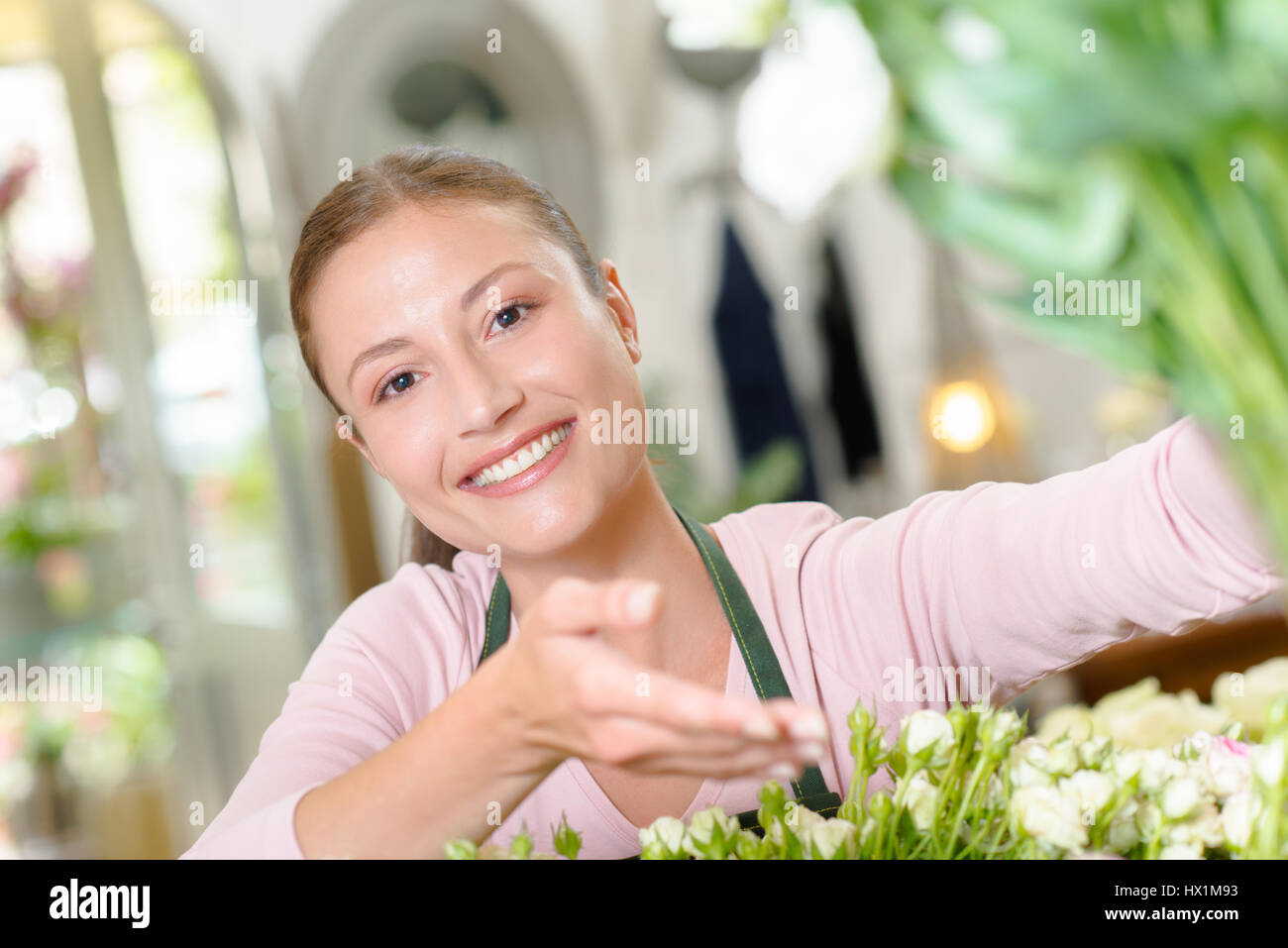 presenting the flowers Stock Photo - Alamy