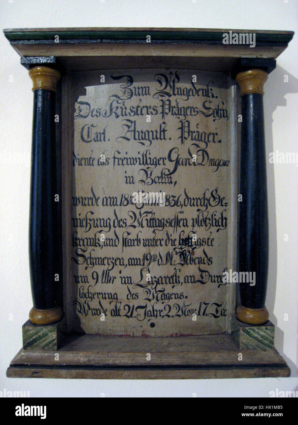 The 'Death Crown Holder' from 1836 depicts a symbolic figure ...