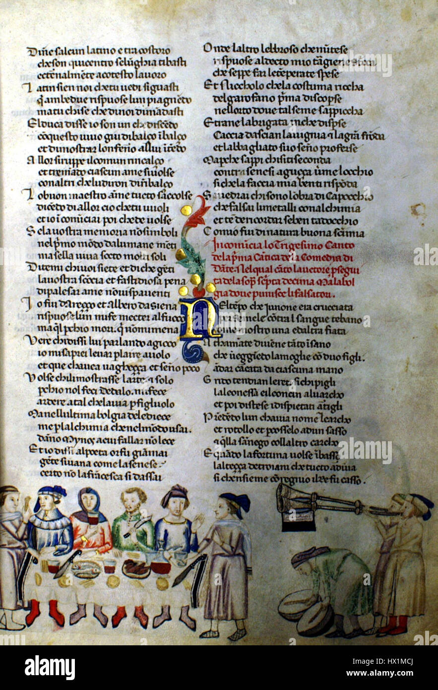 The 'Dante f40r' manuscript features an illustration of the Italian ...