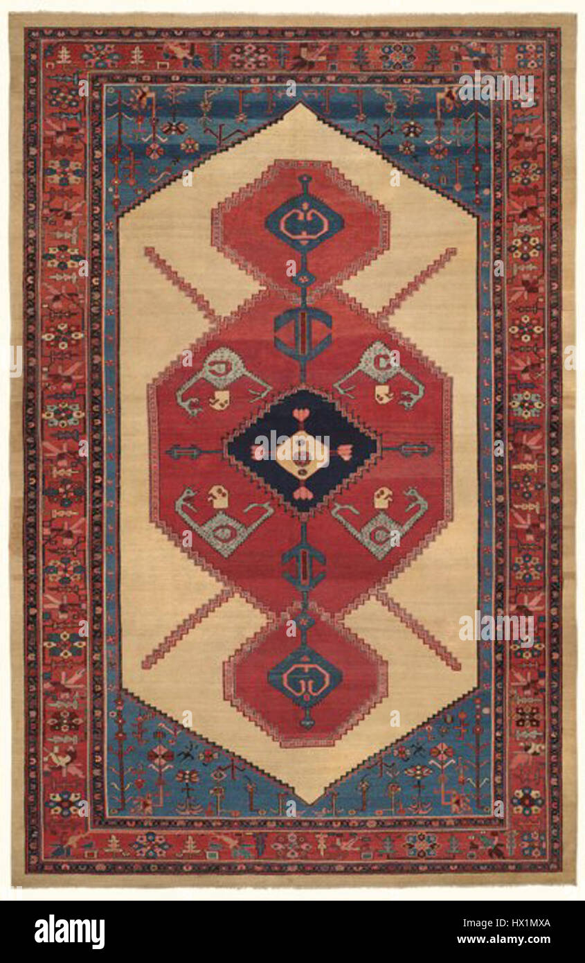This early 19th-century Bakshaish rug features intricate patterns of a ...