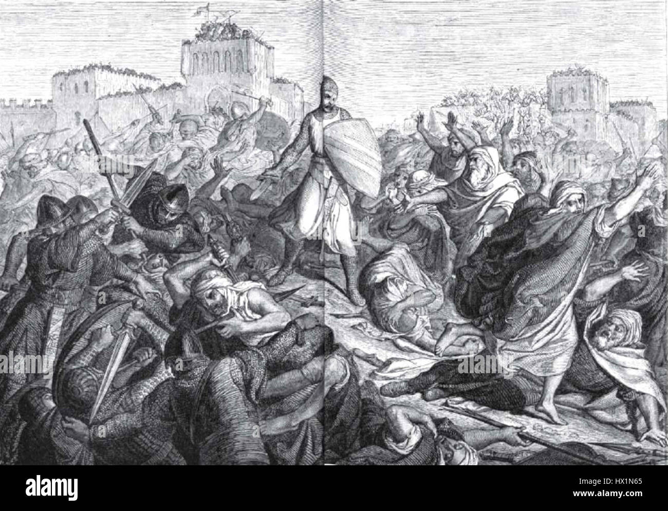 'El Cid en la batalla del arrabal de la Alcudia' depicts the famous ...