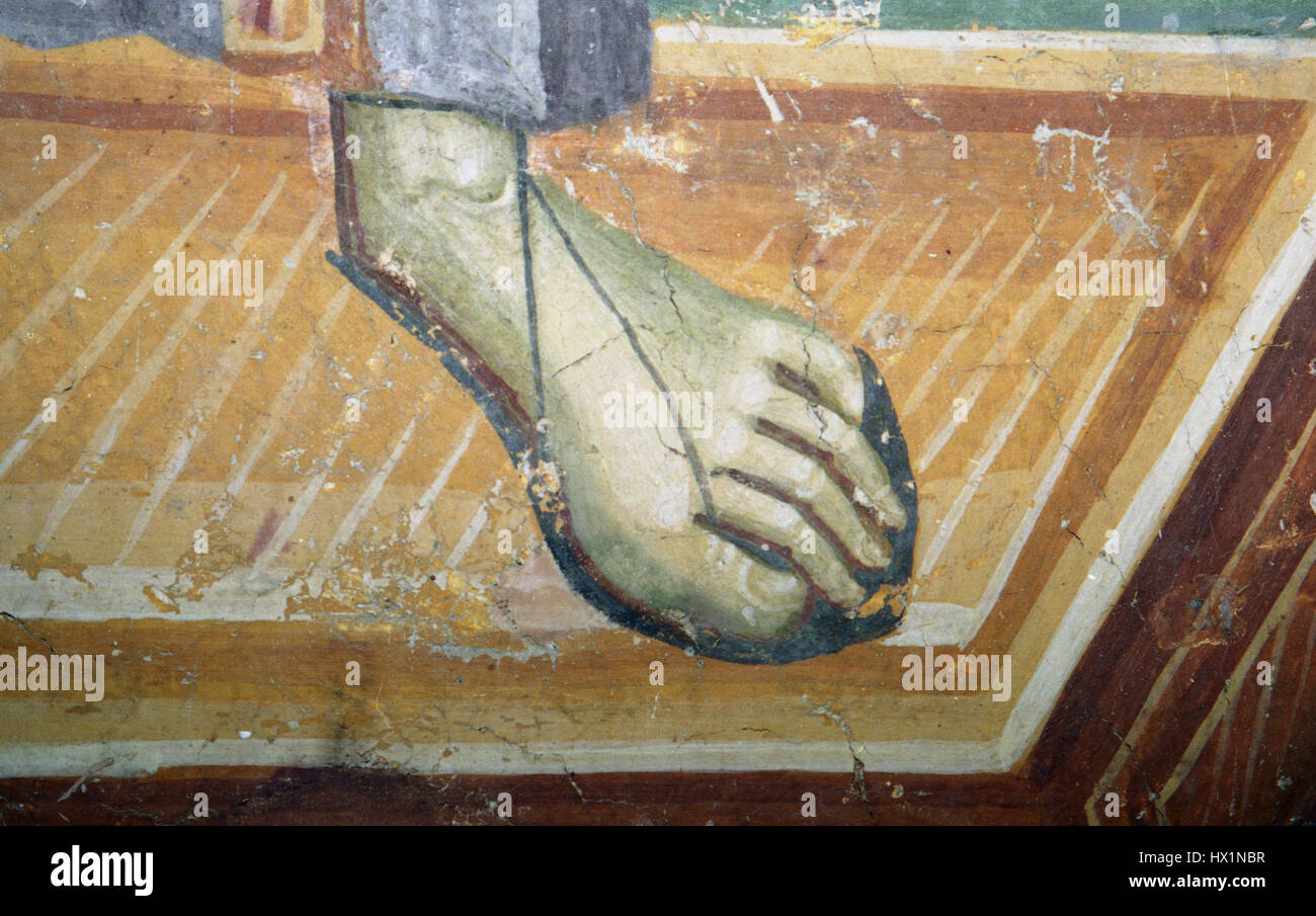 These frescoes from St. Nikita Church in Banjani depict scenes of ...