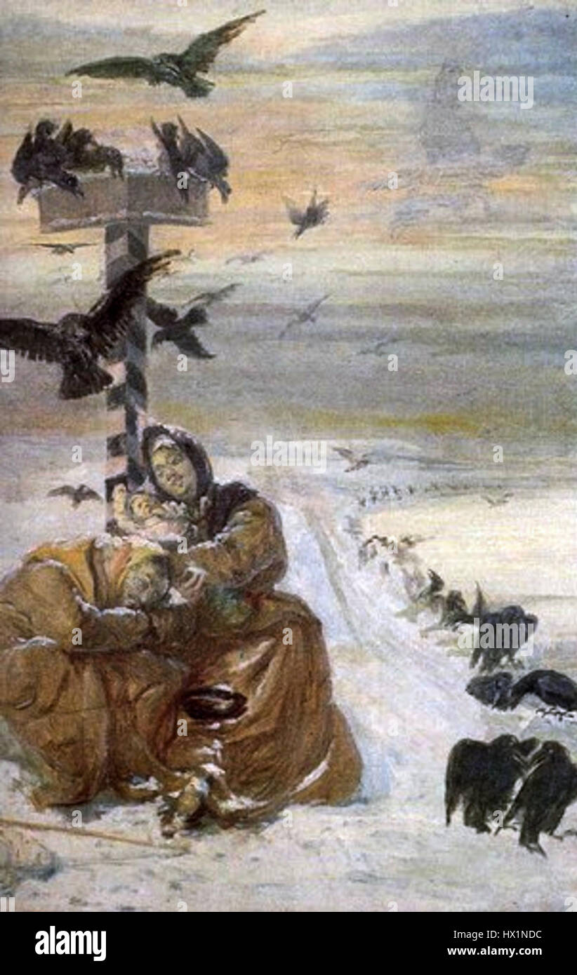 The image depicts the escape of prisoners who were victims of Ravens ...