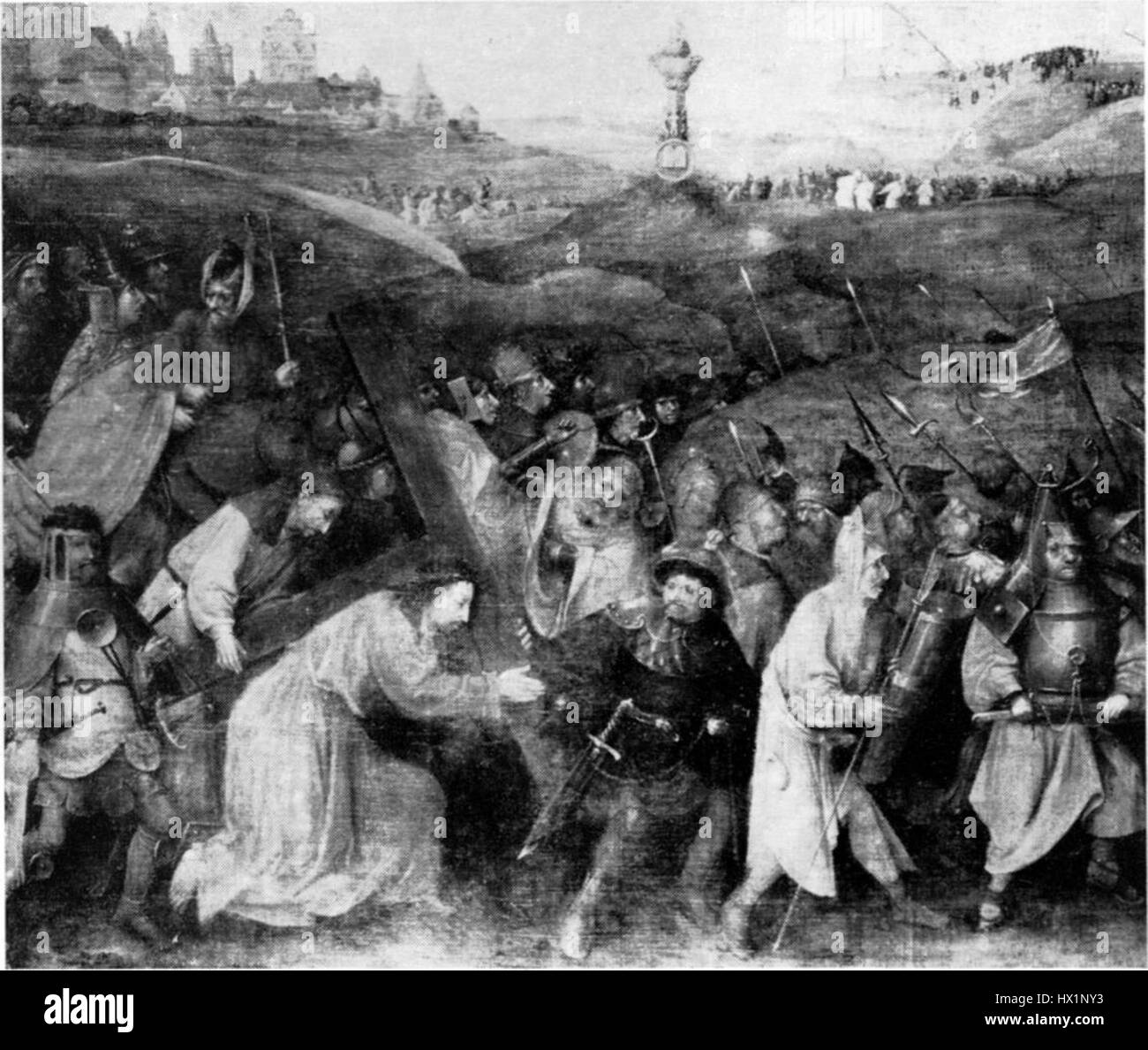 This artwork, attributed to a follower of Hieronymus Bosch, reflects ...