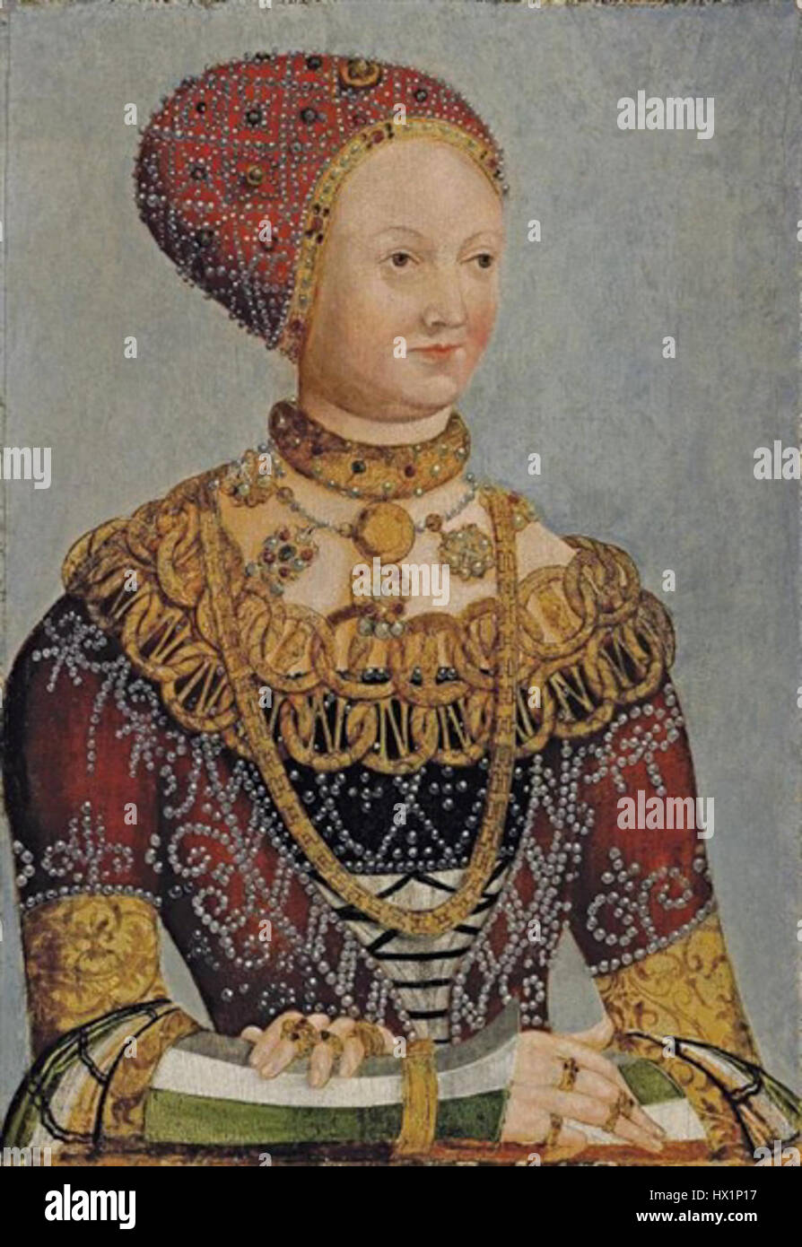 This portrait, attributed to Hans Krell, is a representation of a woman ...