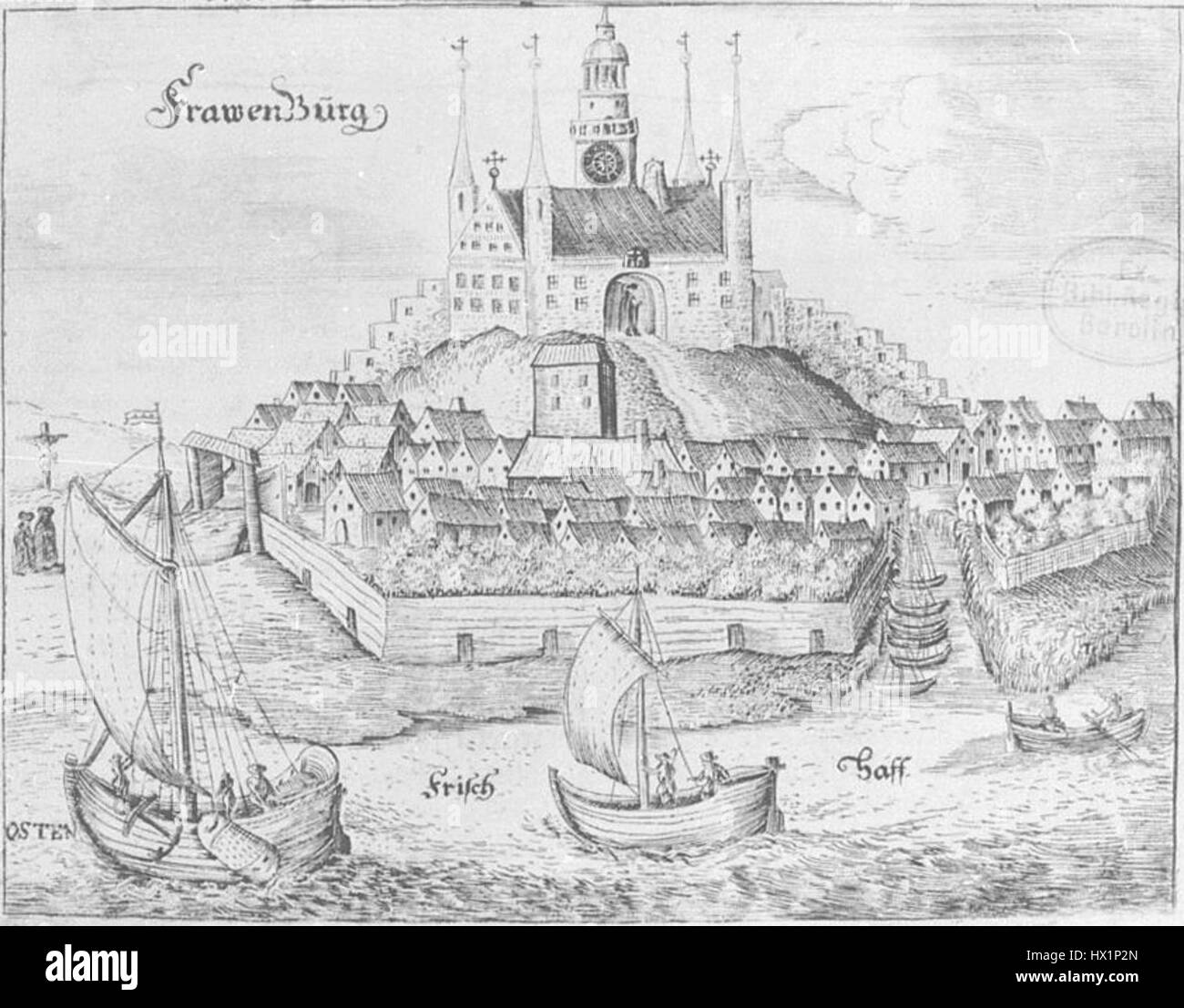 'Frombork' by Hartknoch is an illustration of the Polish town of ...