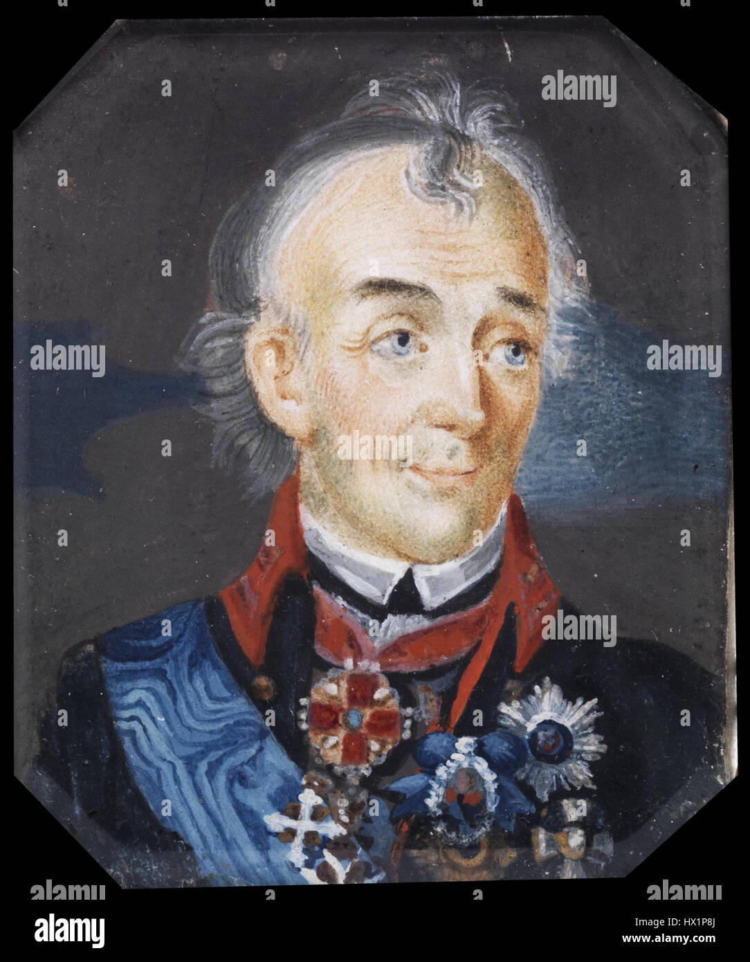 This miniature portrait depicts Generalissimo Alexander Suvorov, a ...