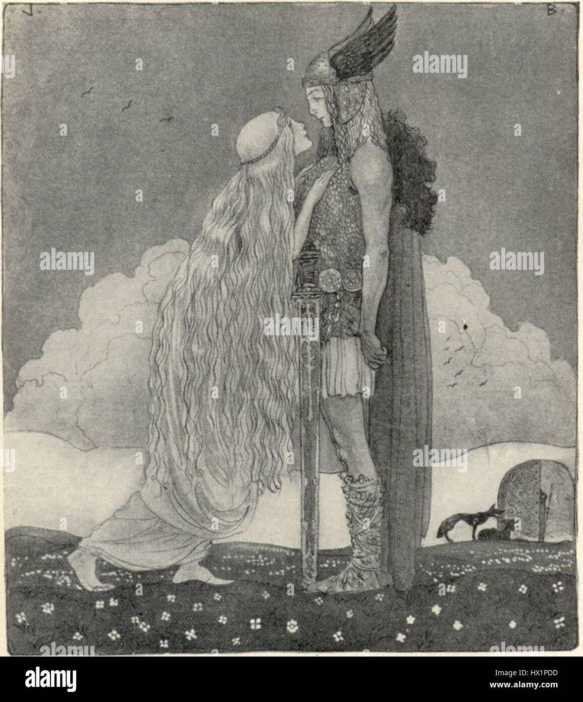 John Bauer’s illustration depicts the Nordic mythological figures of ...