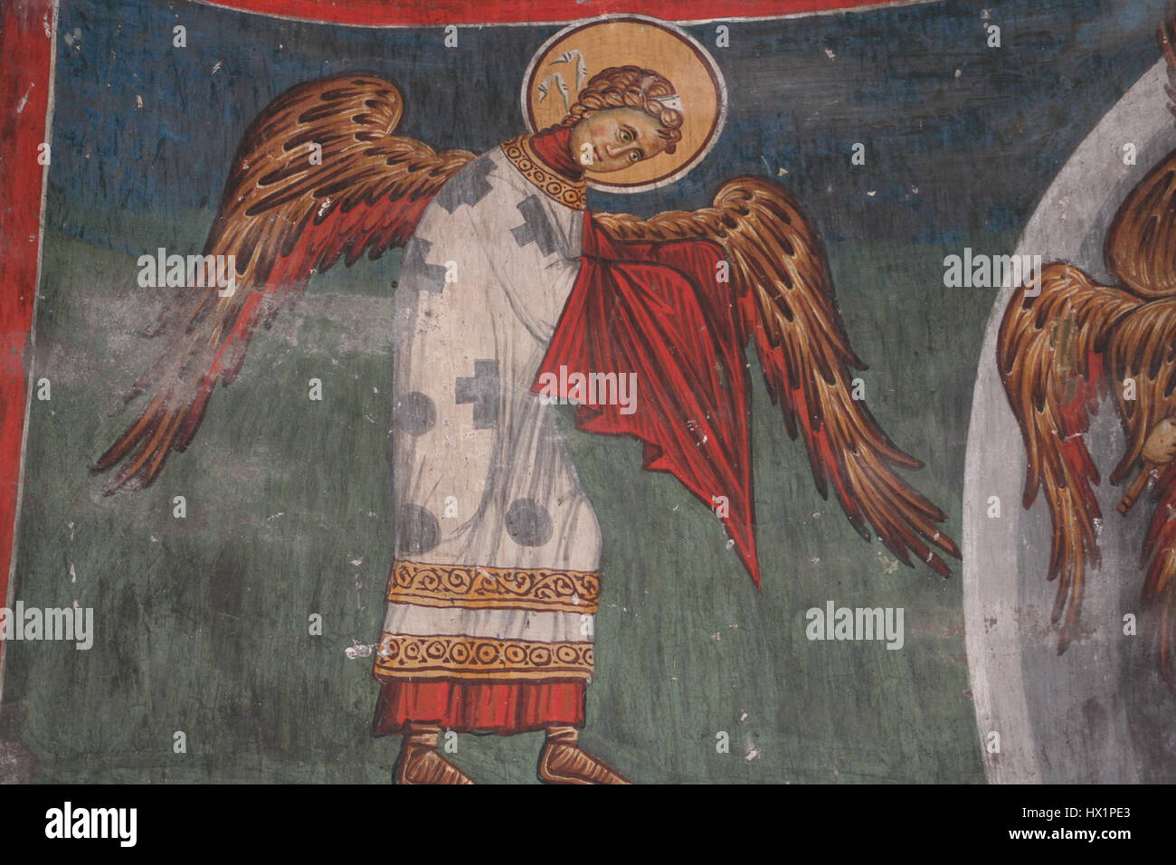 The frescoes from the Michael the Archangel Church of Lesnovo depict ...