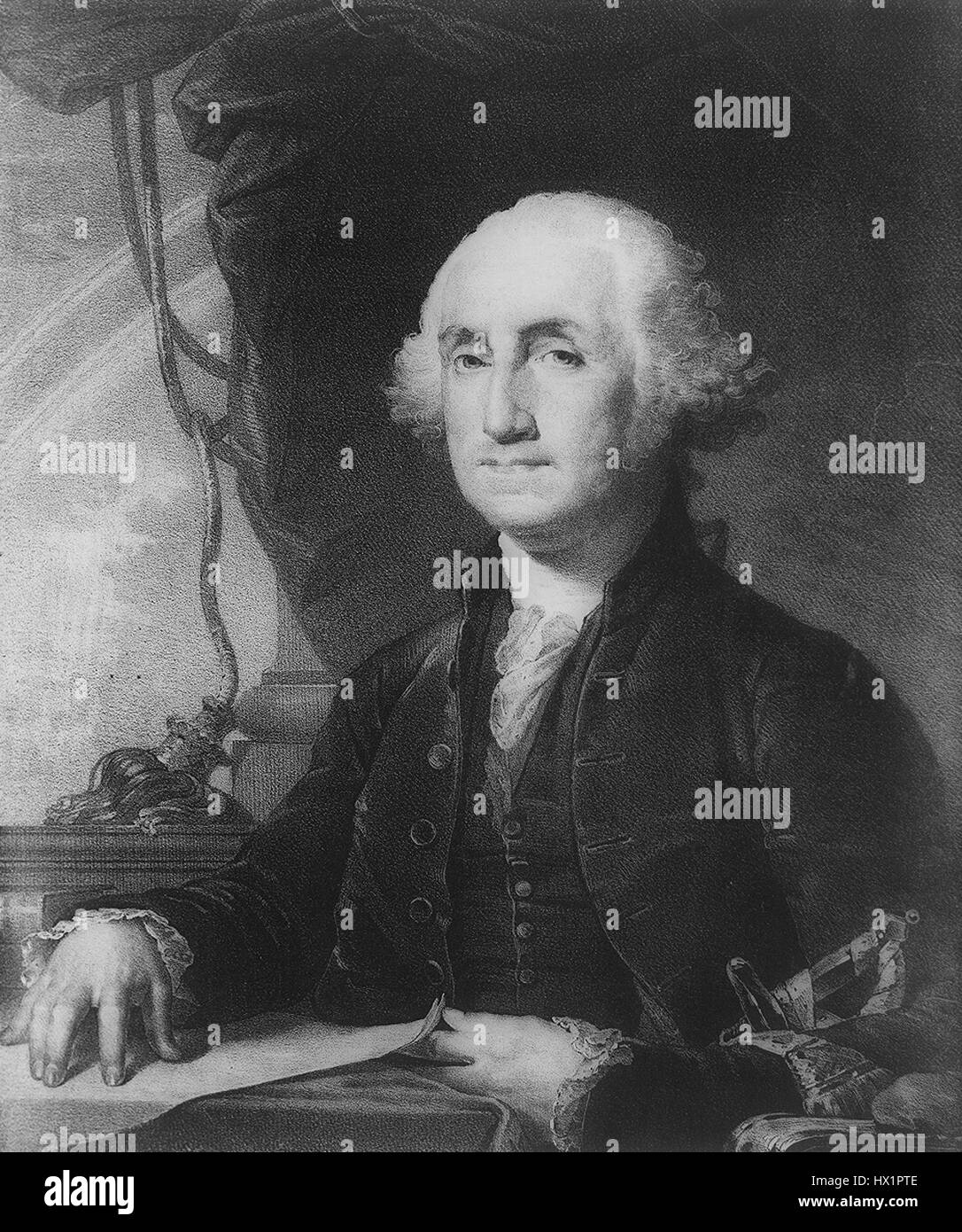 This portrait of George Washington, the first president of the United ...