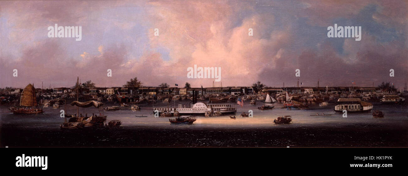 'Godowns in Honam' depicts storage warehouses or godowns in the Honam ...