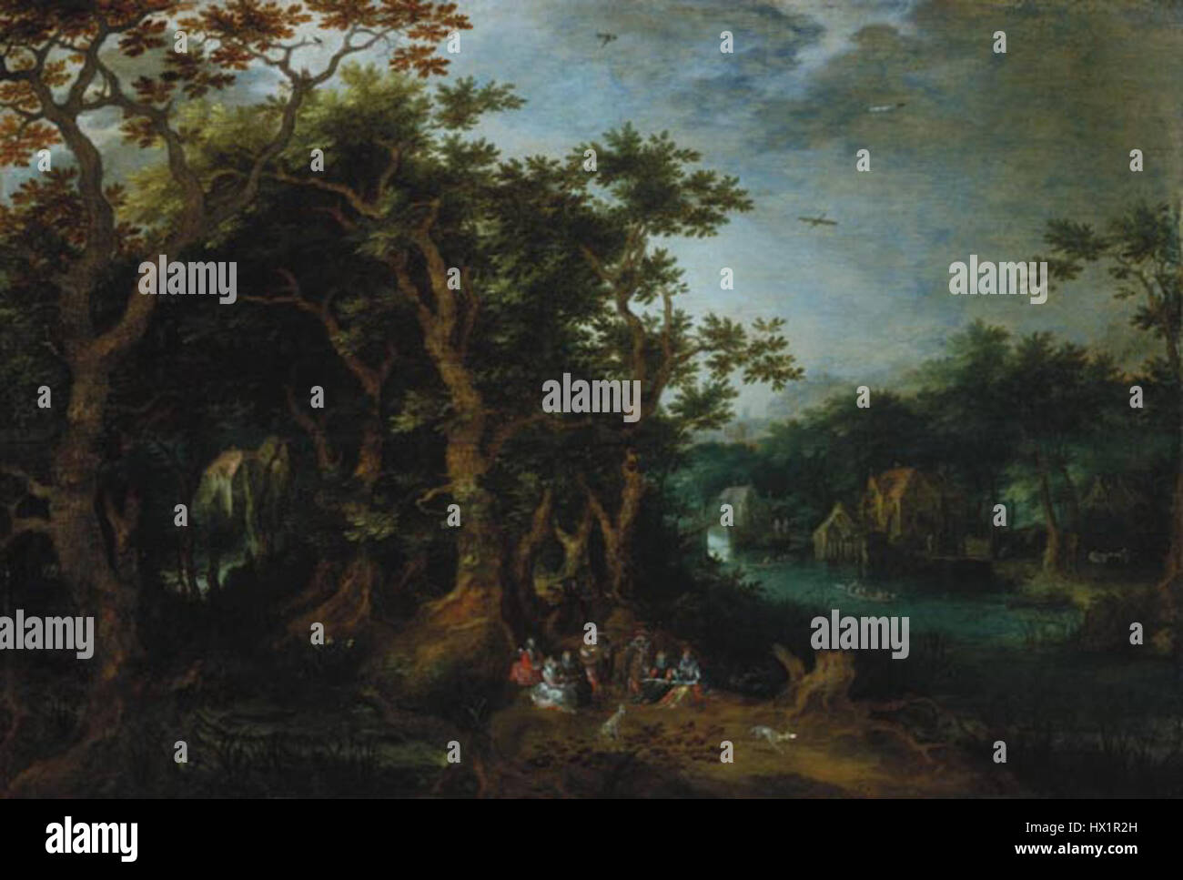 'Landscape with a Musical Gathering' by Gillis d'Hondecoeter is a 17th ...