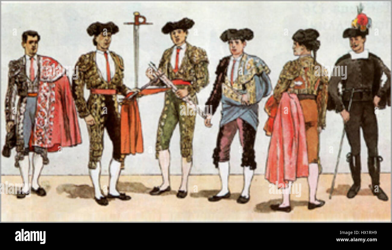 This historical table from the 16th century depicts the clothing styles ...