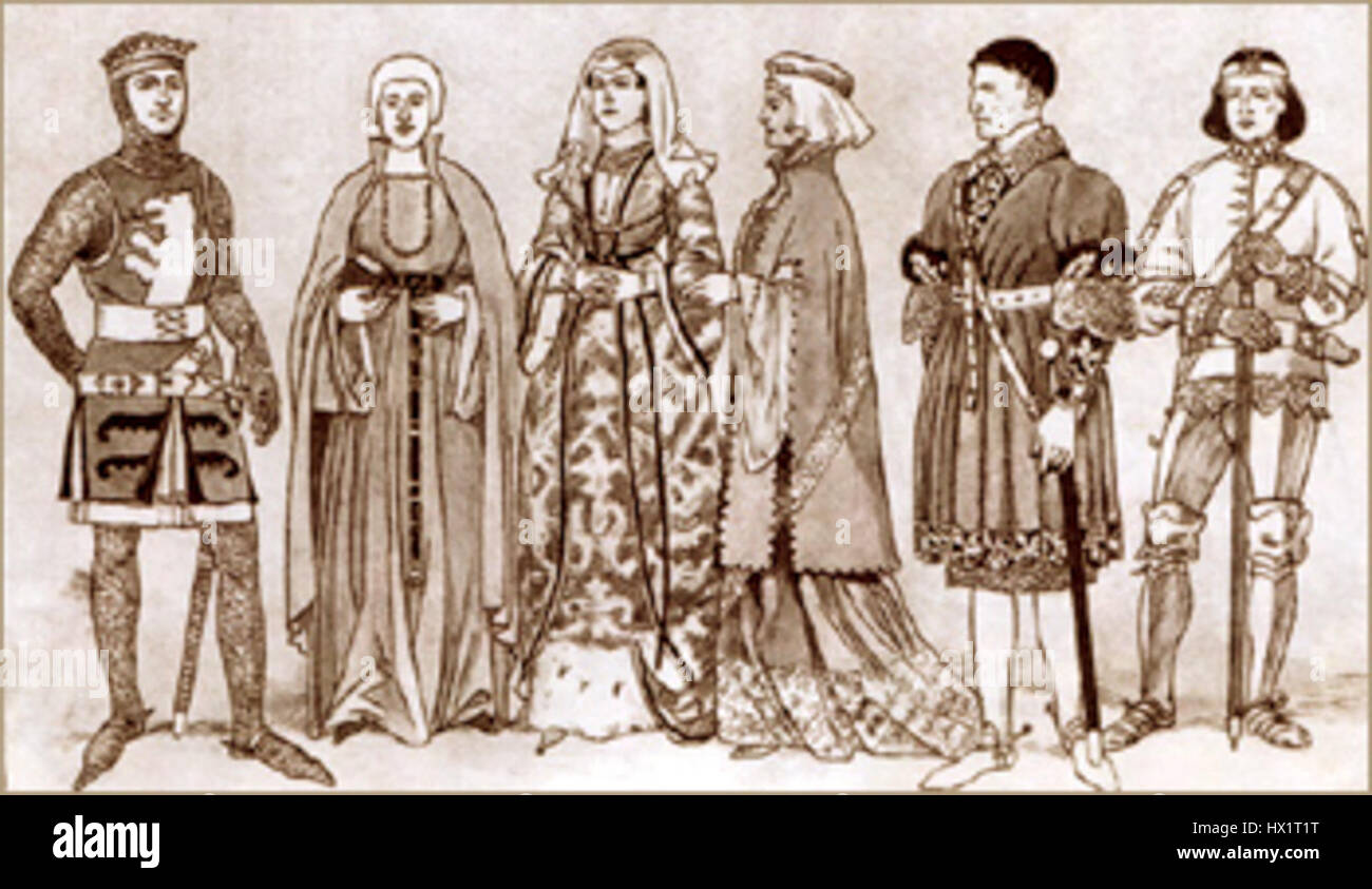 The 'Clothing of Spain Table 62' depicts the traditional garments worn ...