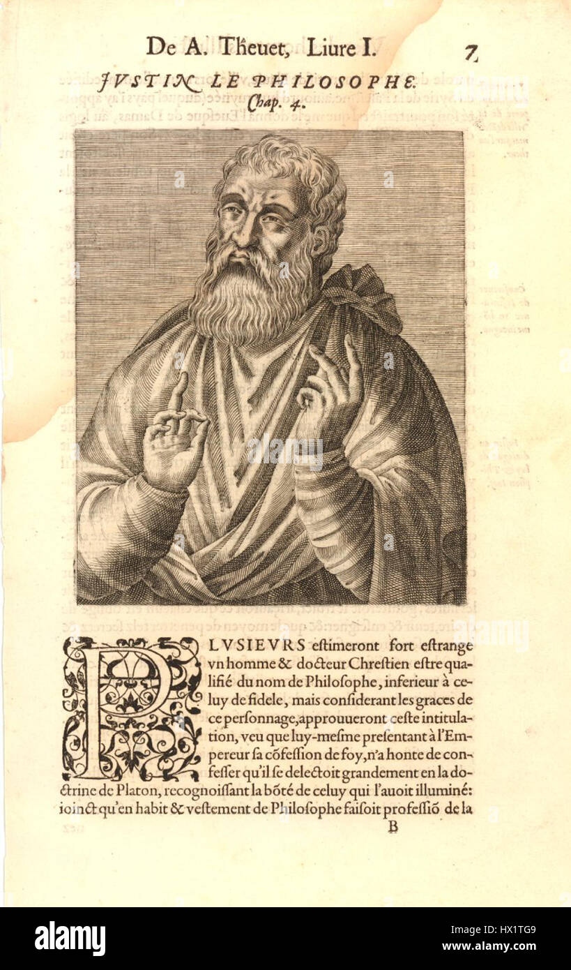 This engraving of Justin Martyr illustrates the early Christian ...