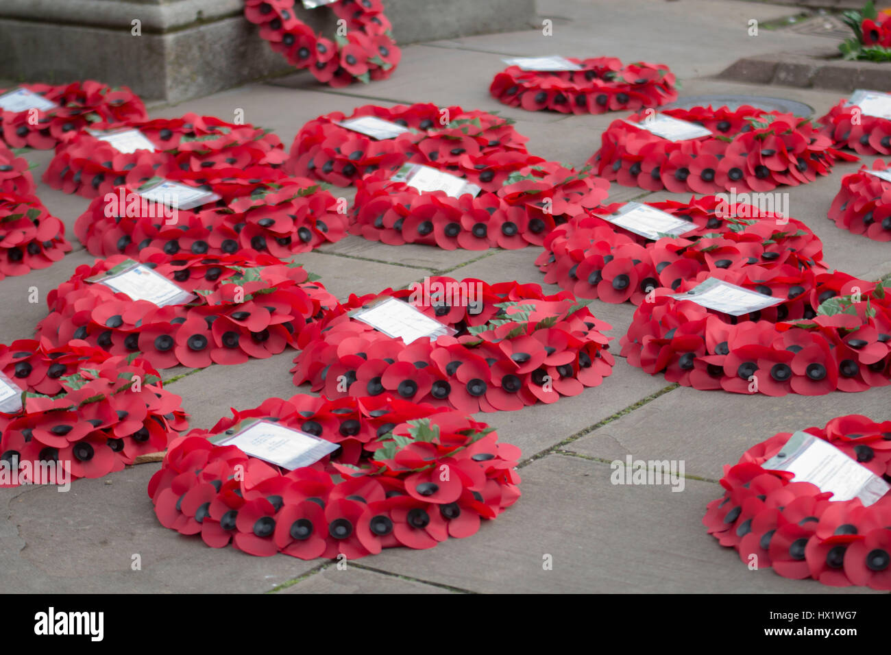 2016 Remembrance day march at Cathays park in Cardiff, Wales Stock ...