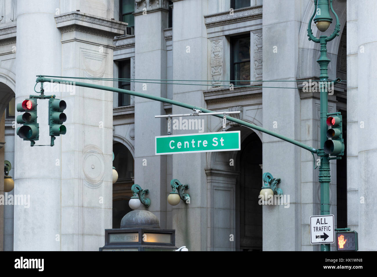 Centre Street and court buildings Stock Photo - Alamy