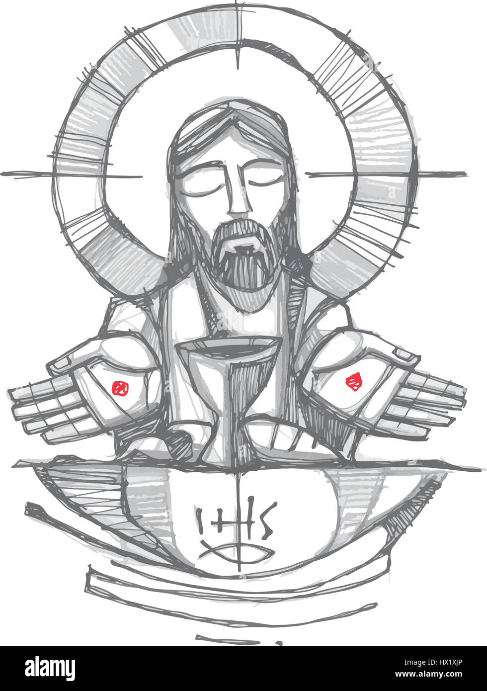 Jesus bread hands Stock Vector Images - Alamy