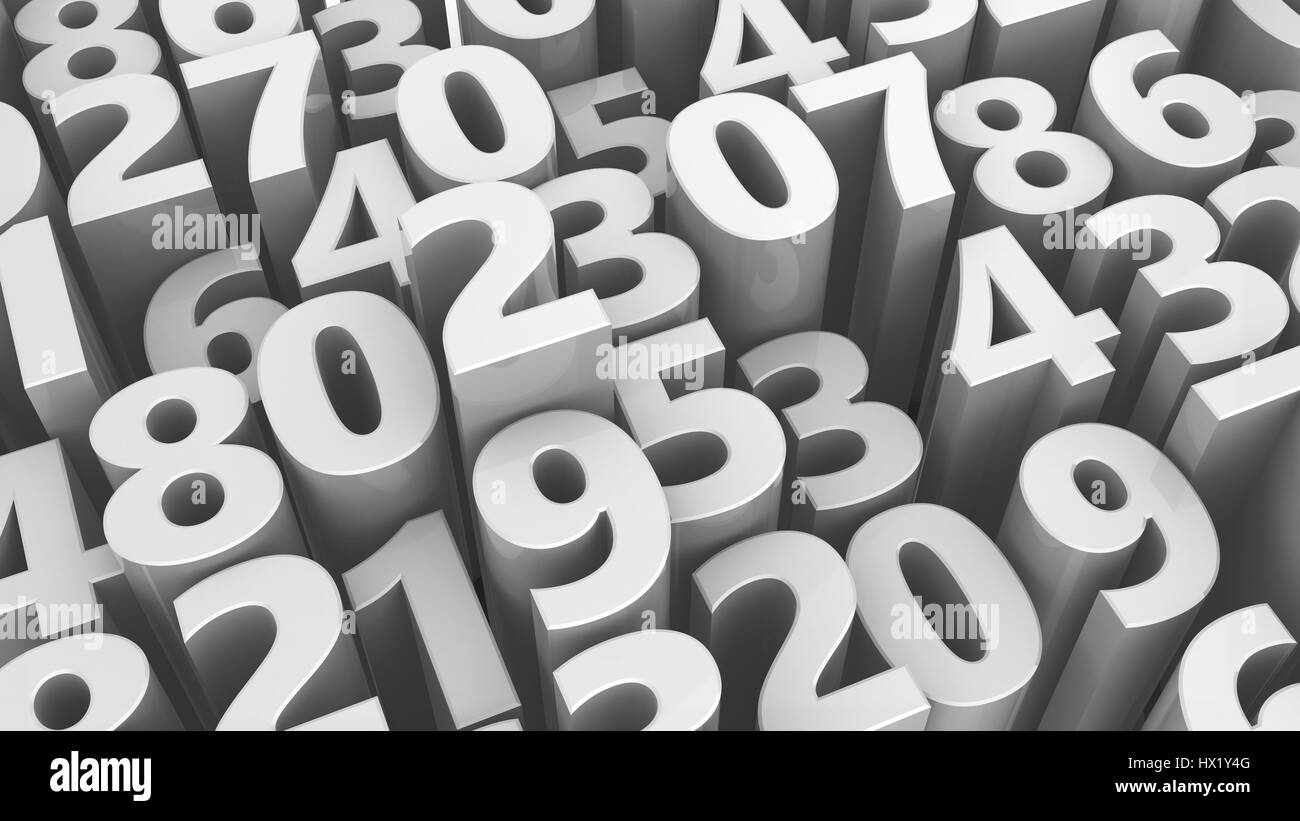 abstract 3d illustration of random numbers background Stock Photo - Alamy