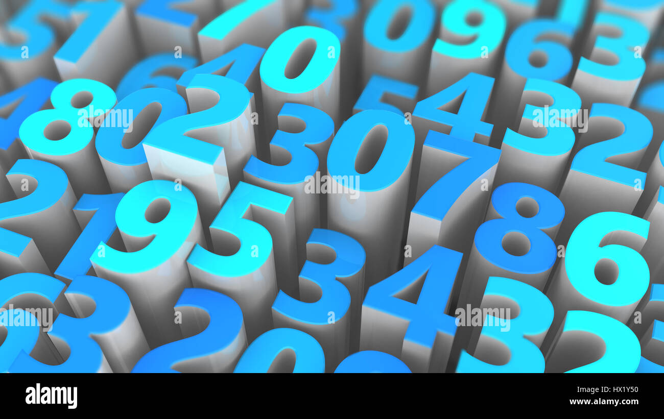 3d illustration of random numbers background Stock Photo - Alamy