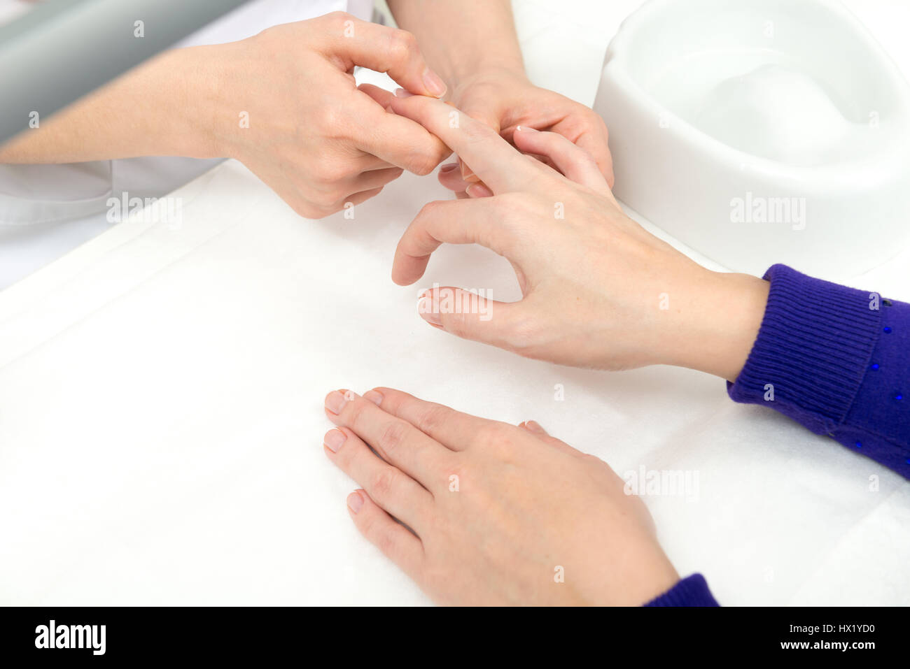 French Manicure process Stock Photo - Alamy